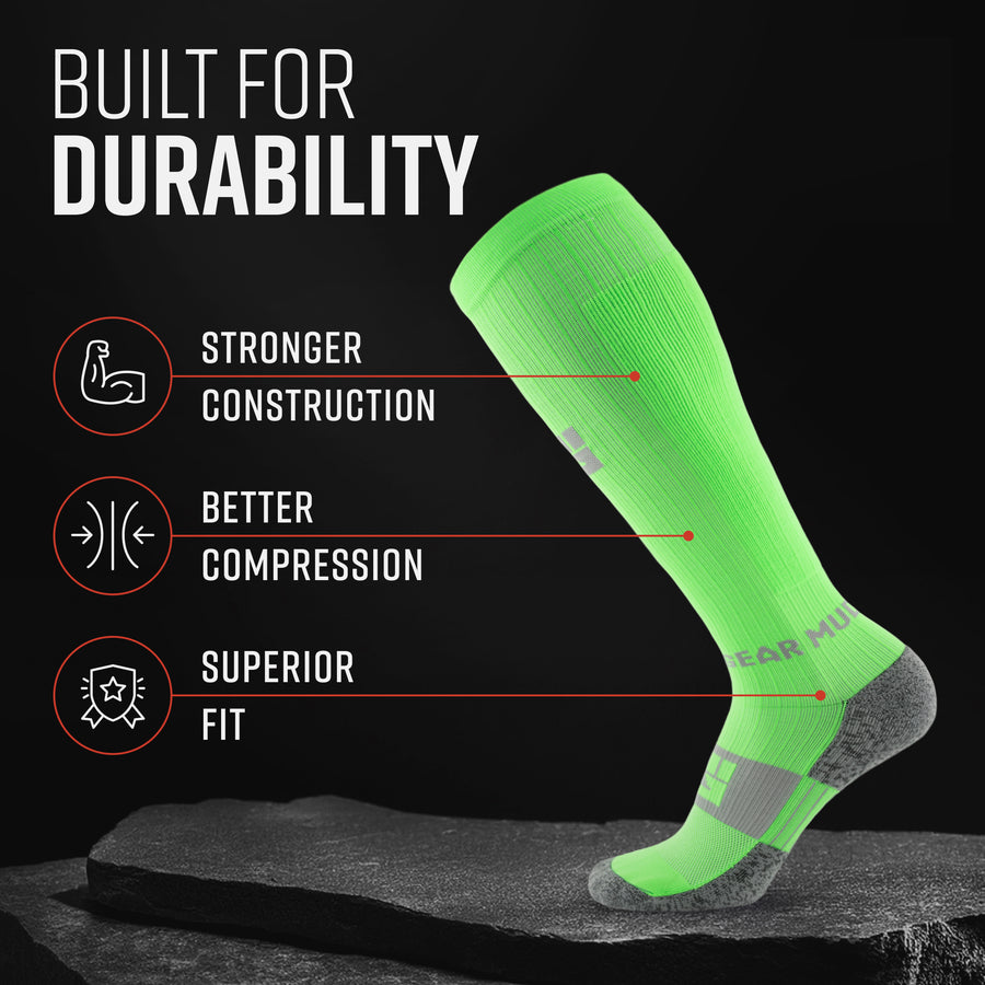 Tall Compression Socks (Neon Green) – MudGear